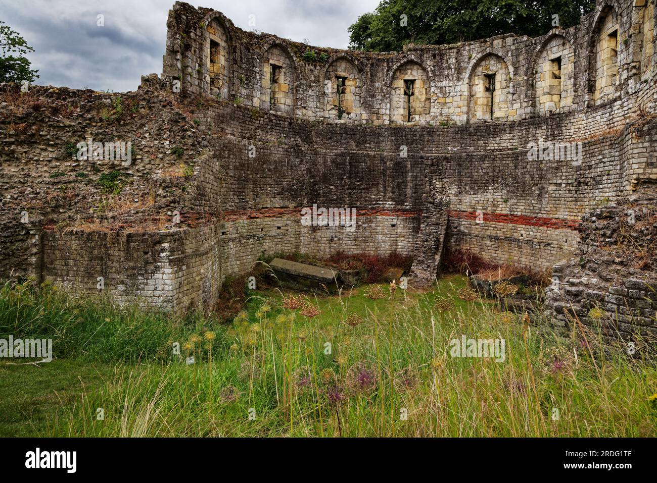 Multangular Tower, York. With medieval coffins Stock Photo - Alamy
