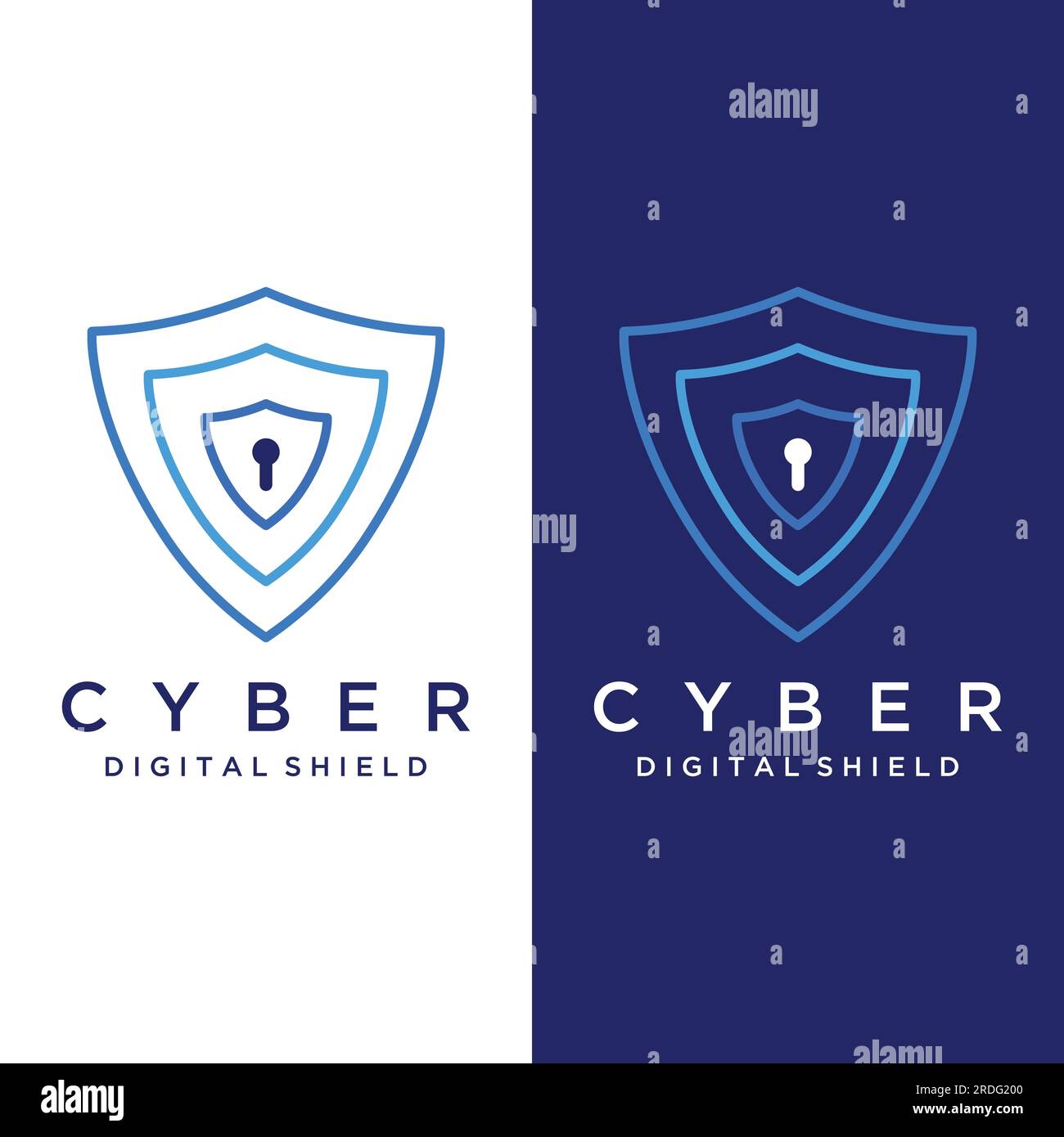 Creative design of technology digital cyber security logo with modern ...