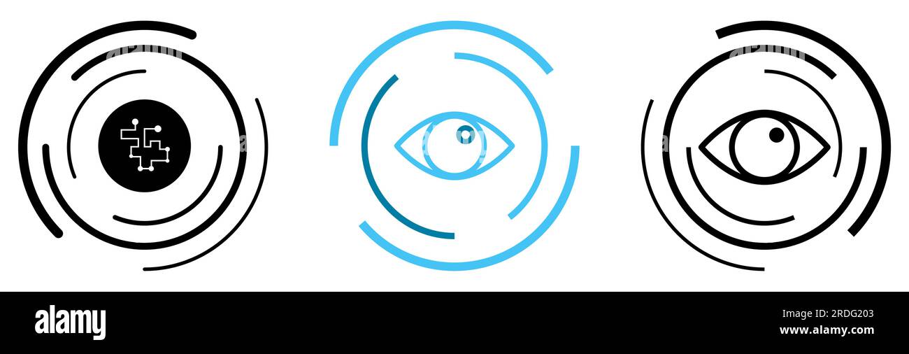 Cyber eye icons. Vector illustration isolated on white background Stock ...