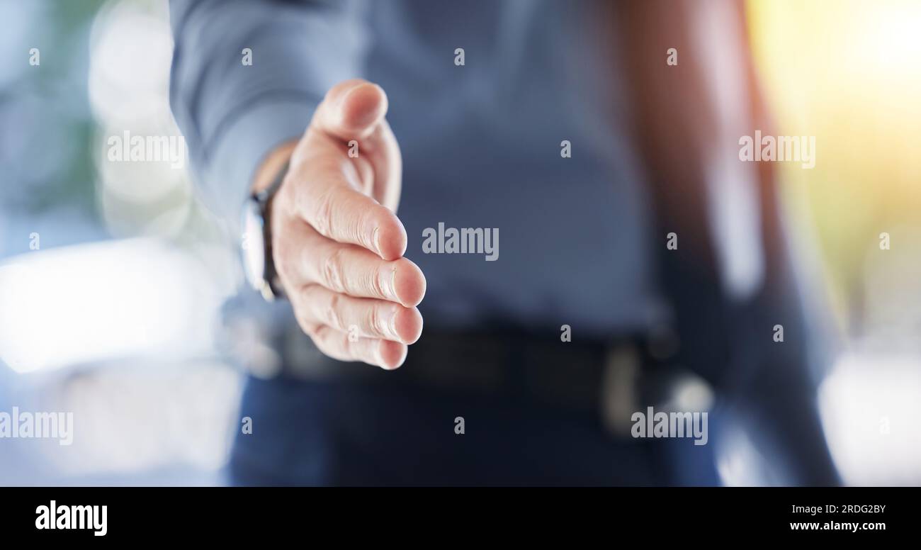 Handshake, welcome and introduction with onboarding or thanks, business ...