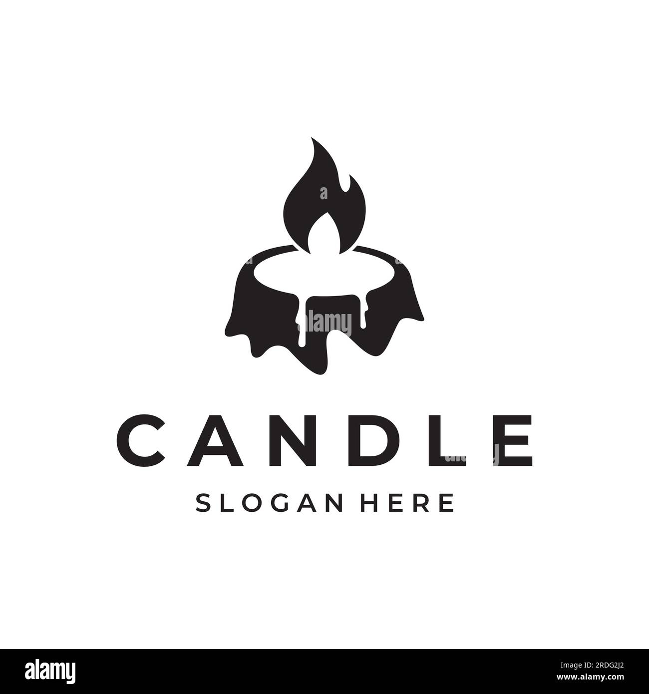 Simple burning luxury candlelight logo design with isolated background ...