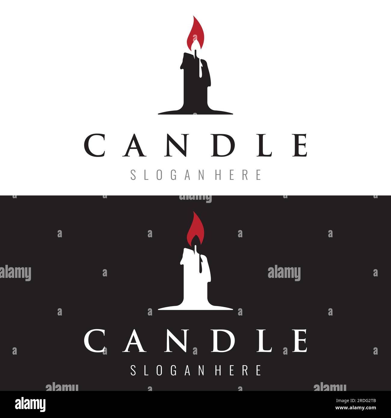 Simple burning luxury candlelight logo design with isolated background ...