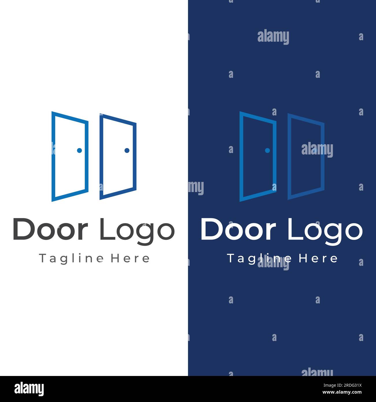 Simple open door abstract logo design, interior with geometric shapes ...