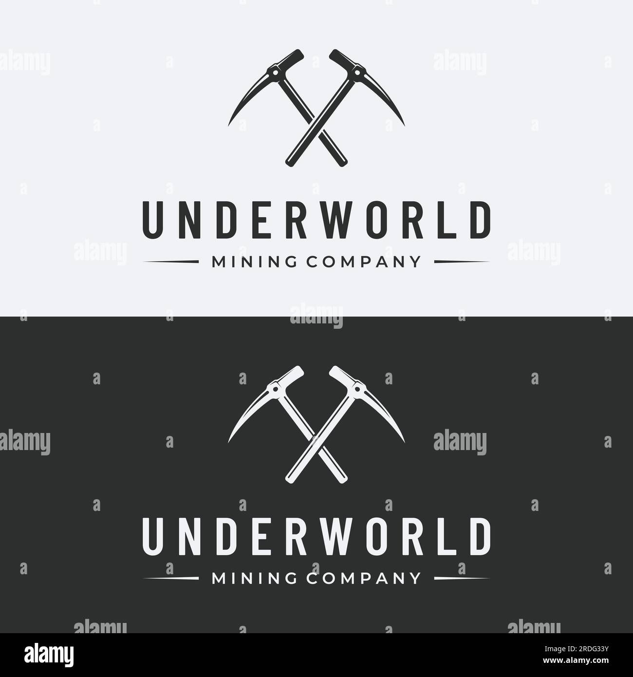 Pickaxe vintage design in retro style,concept for business,label ...