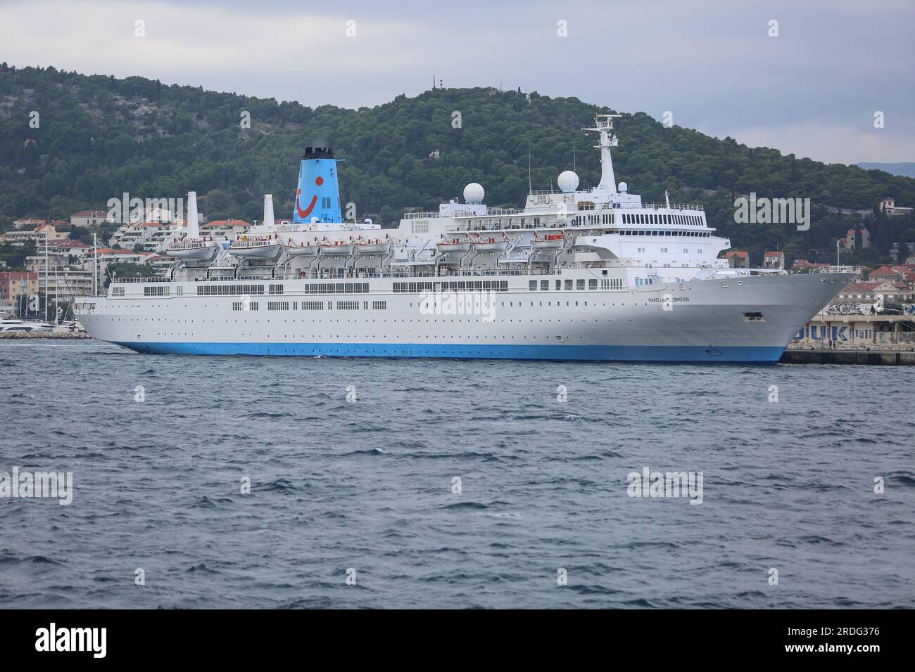 The cruise ship Marella Celebration docked in Split port, Croatia ...