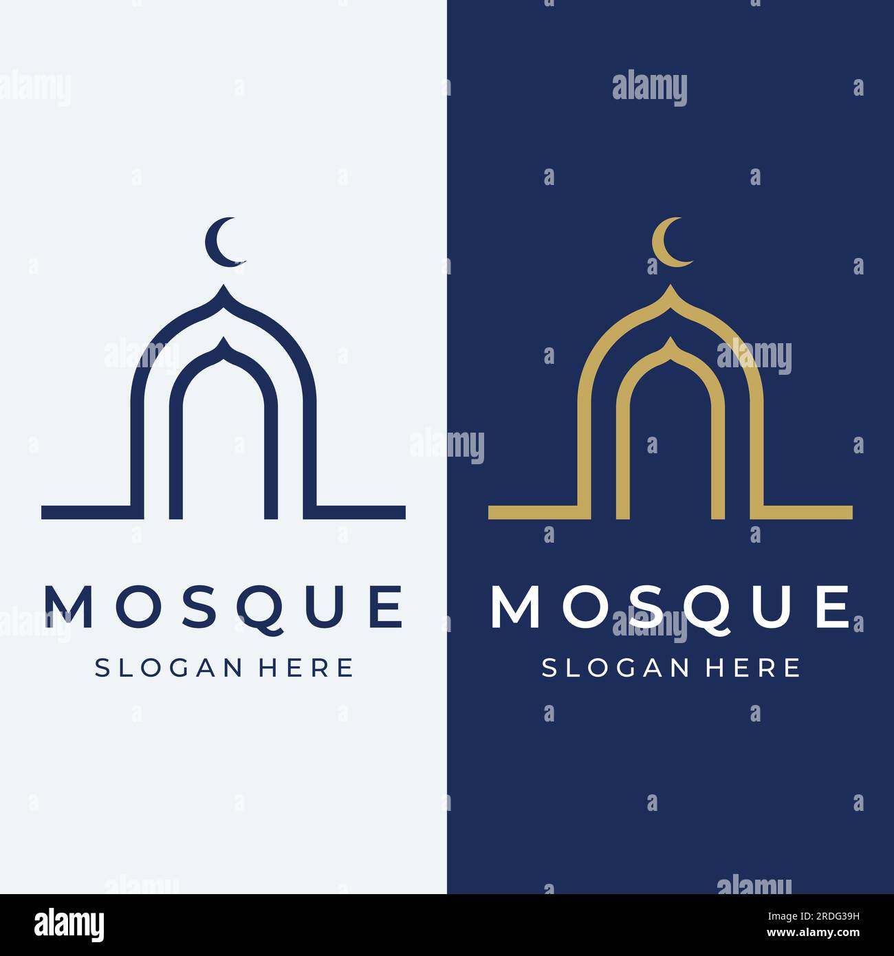 Unique,modern and creative luxury mosque logo with monogram.Logo for ...