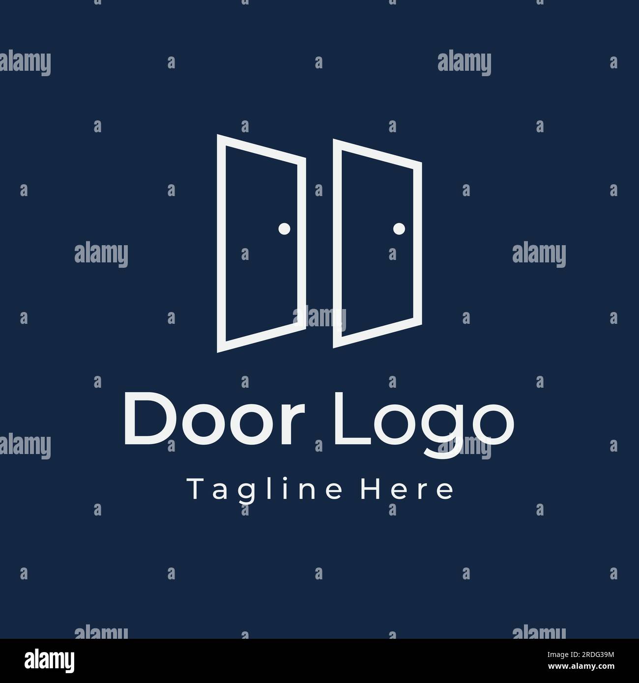 Simple open door abstract logo design, interior with geometric shapes ...