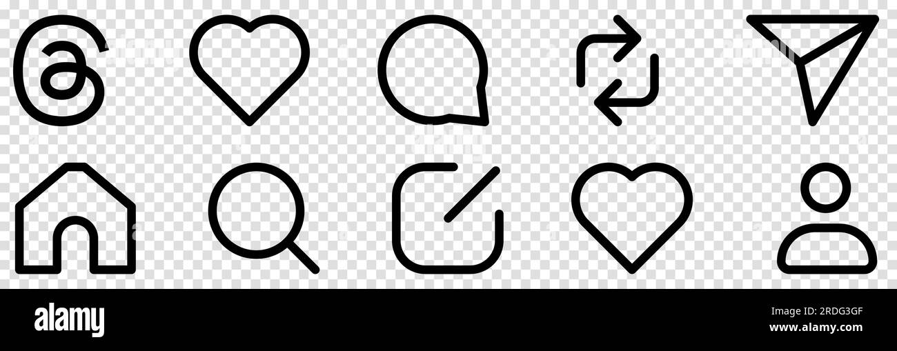 Set of interface icons new app Threads. Design can use for web and ...