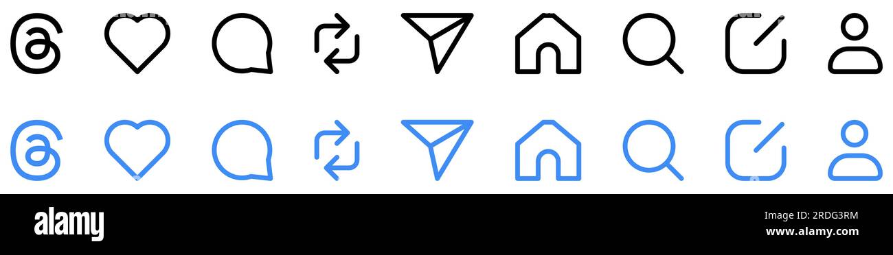 Threads new app. Networking interface icons. Design can use for web and ...