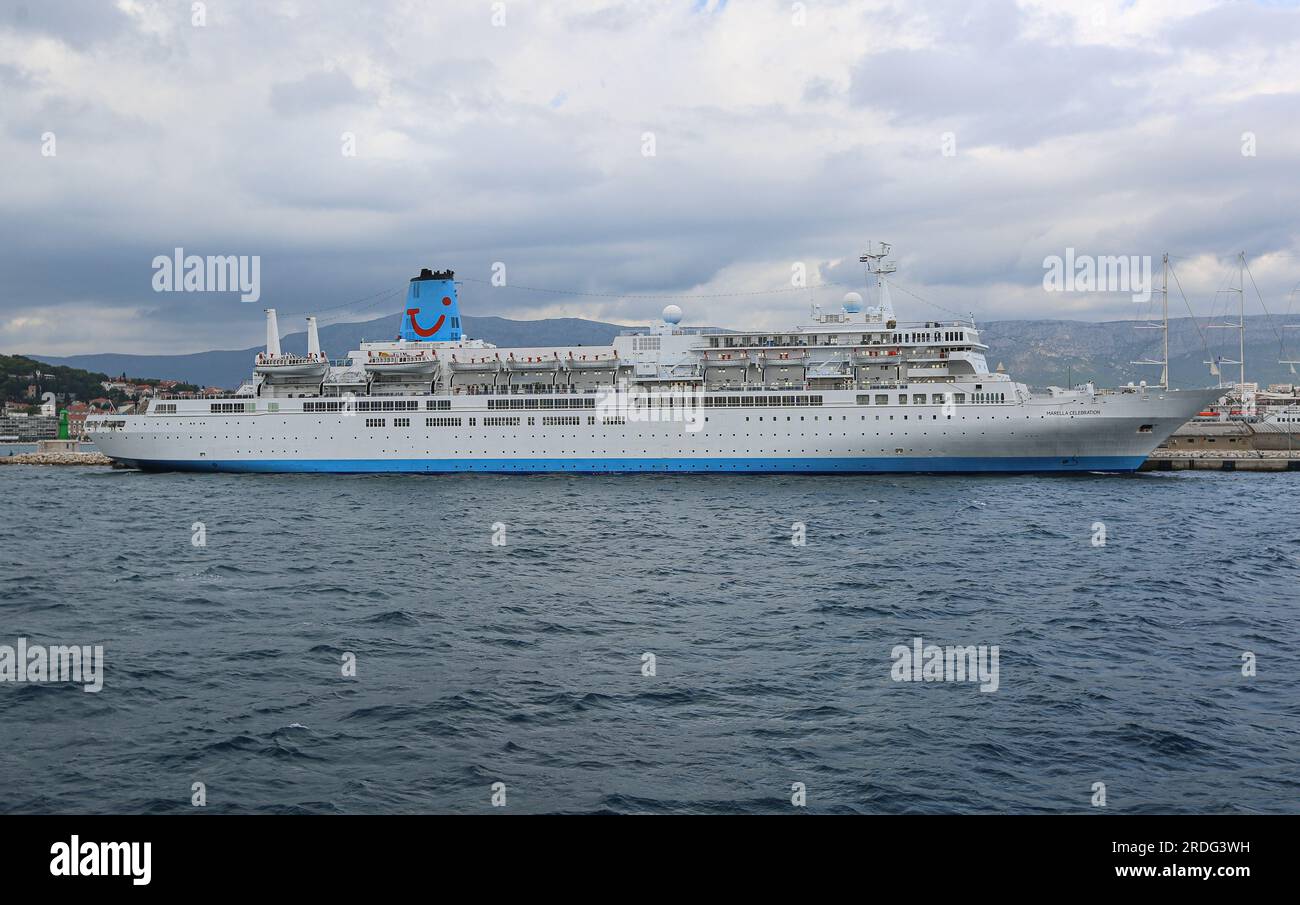 The cruise ship Marella Celebration docked in Split port, Croatia ...