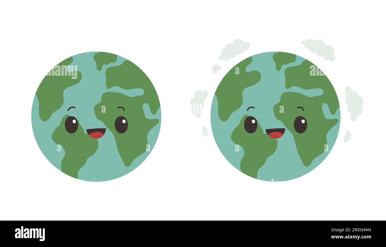 Cute Earth character set, vector Stock Vector Image & Art - Alamy