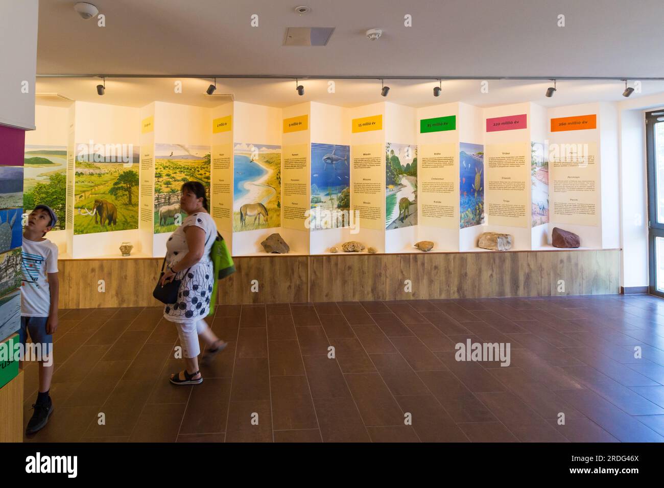 Visitors at Tapolca Lake Cave Visitor Centre, exhibition about ...