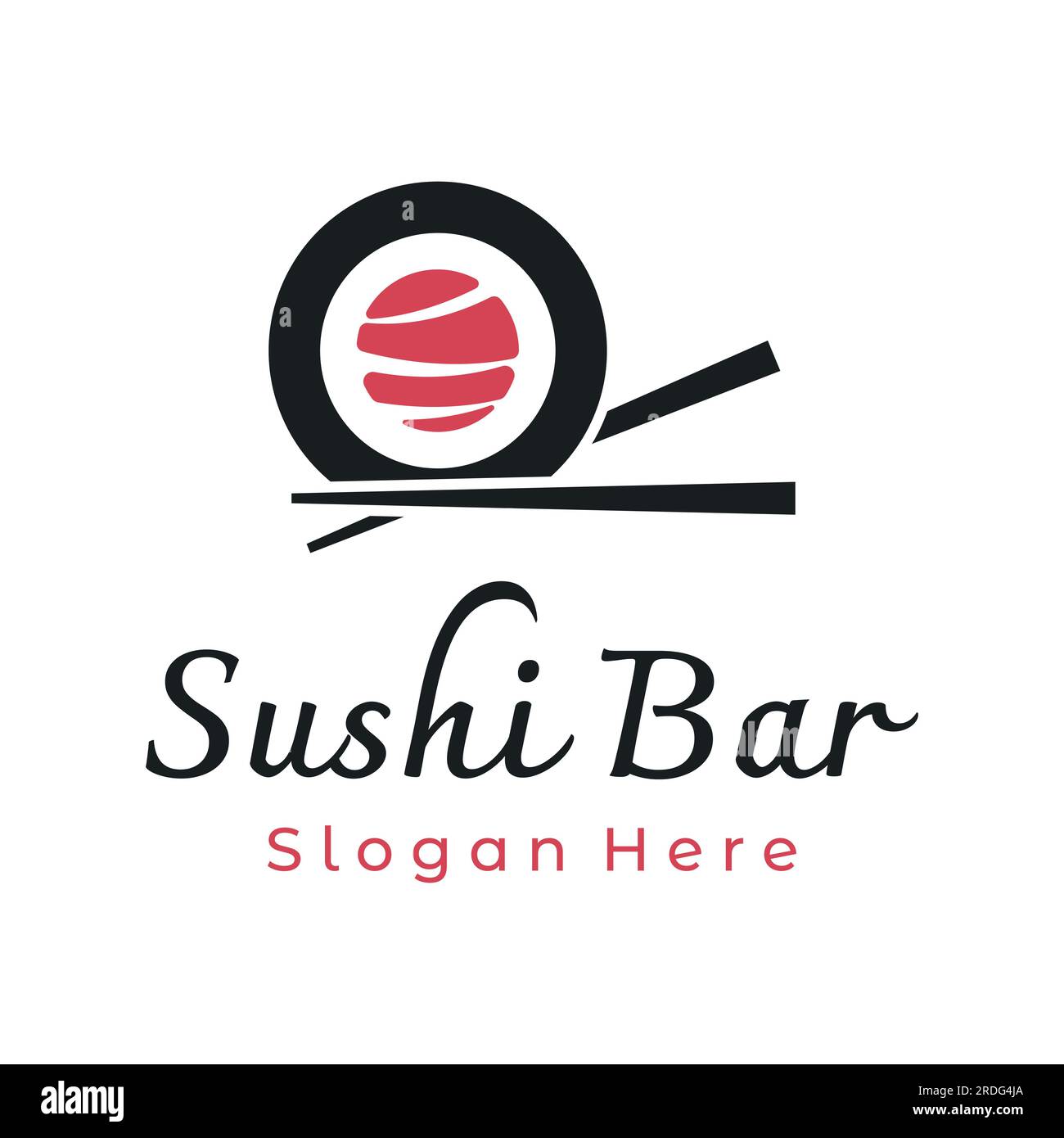 Sushi logo template.Seafood or traditional japanese cuisine with salmon ...