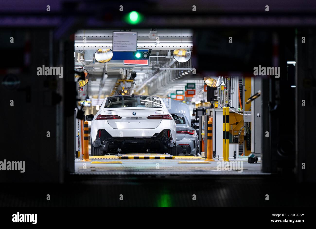 Dingolfing, Germany. 21st July, 2023. An all-electric BMW i5 is seen at ...