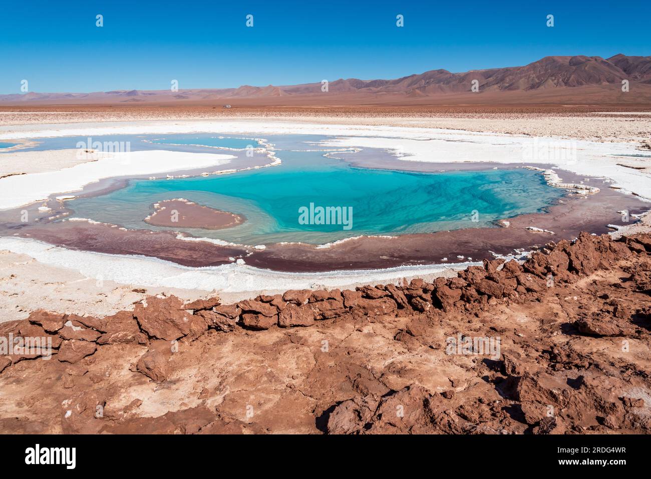 Landscape at one of the seven Baltinache hidden lagoons in Atacama ...