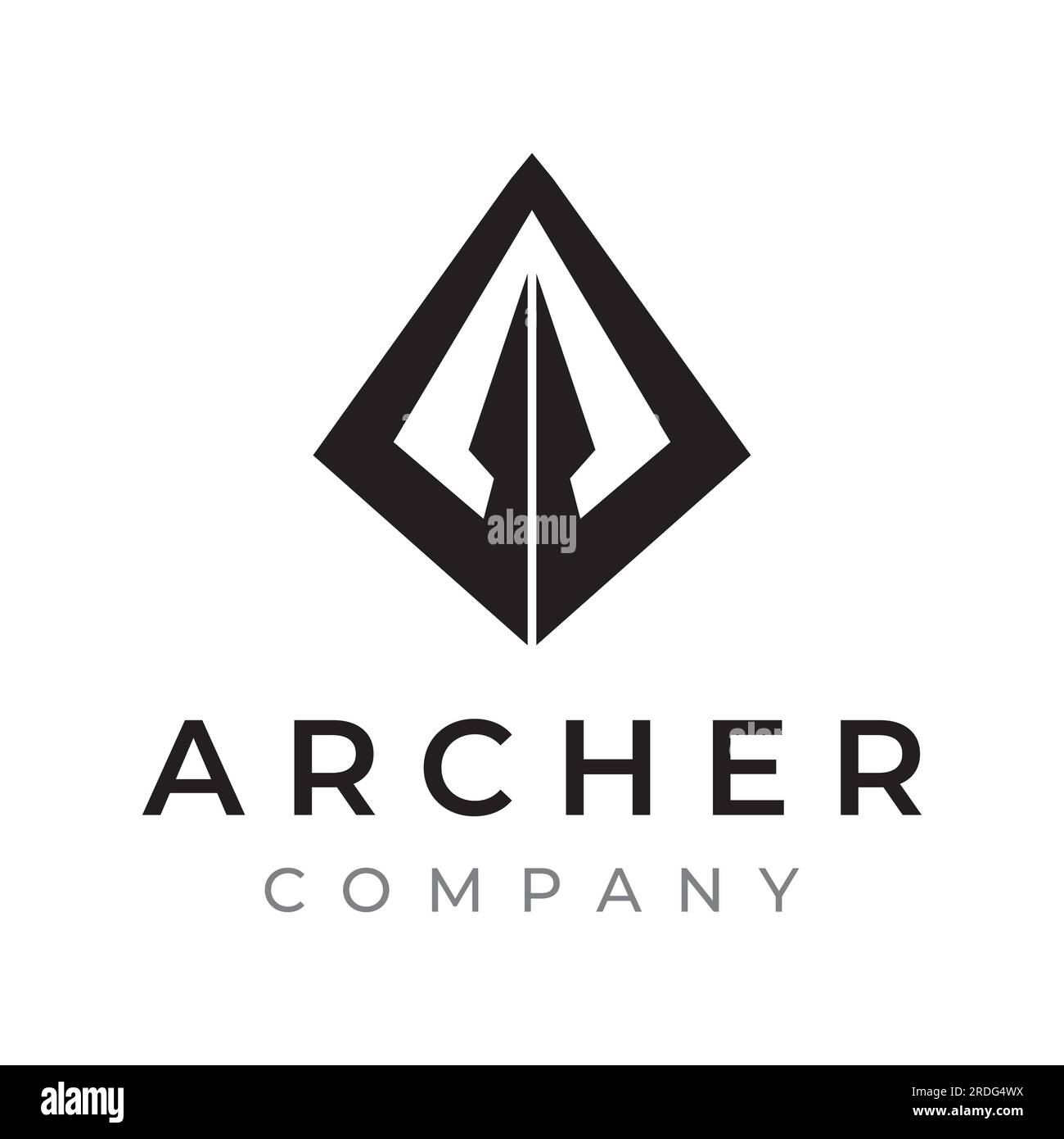 Creative design of silhouette archer logo. Vintage hipster arrowhead ...