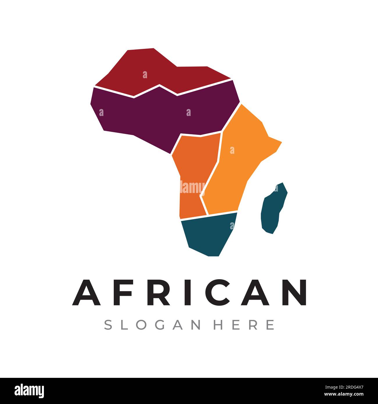 African continent map abstract logo, africa travel and tours. With ...