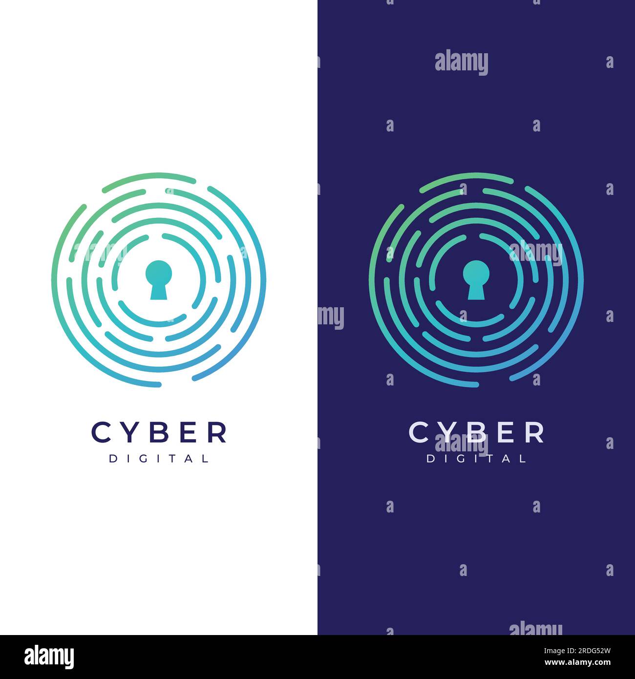 Creative design of technology digital cyber security logo with modern ...