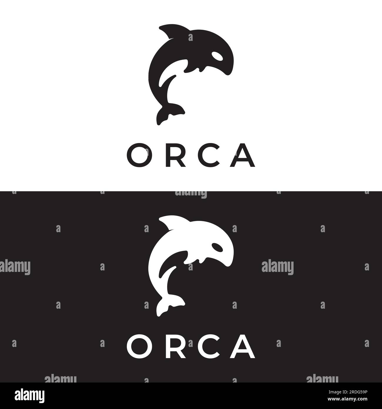 Simple black orca whale animal logo creative design. Killer underwater ...