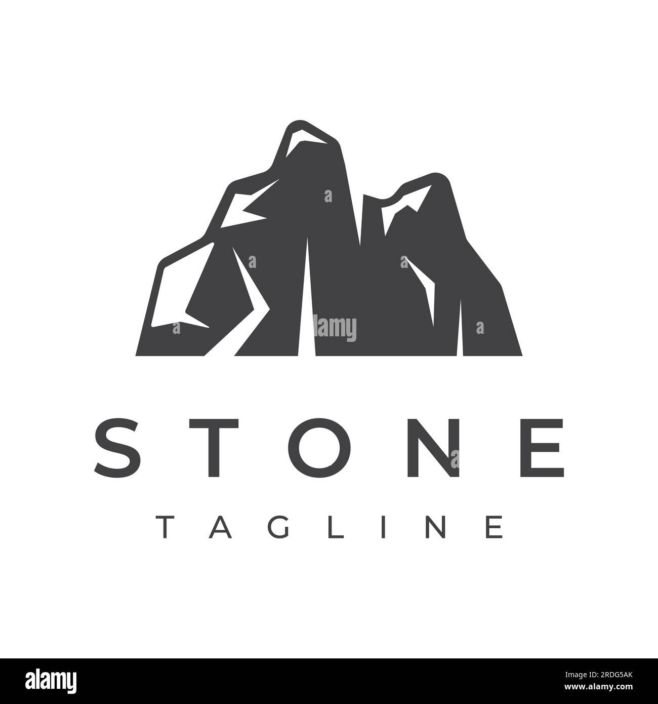 Natural stone silhouette abstract logo creative design with outline ...