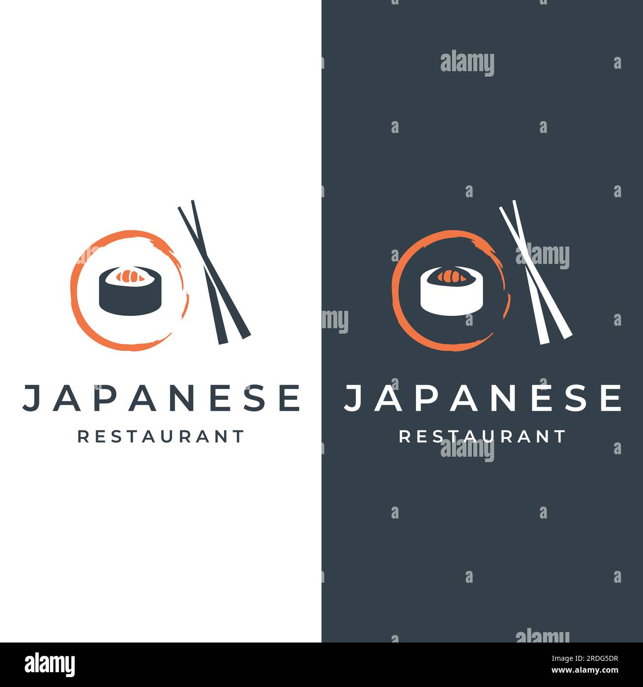 Sushi logo template.Seafood or traditional japanese cuisine with salmon ...