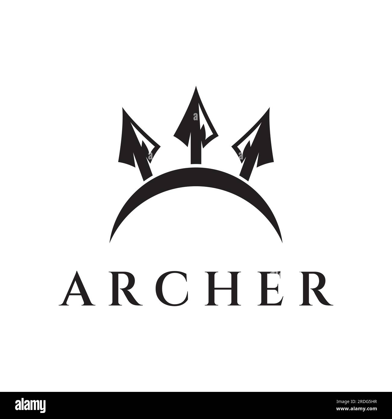 Creative design of silhouette archer logo. Vintage hipster arrowhead ...
