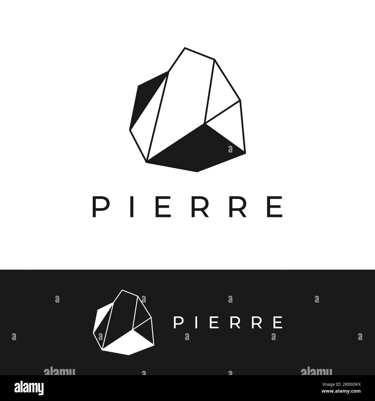 Natural stone silhouette abstract logo creative design with outline ...