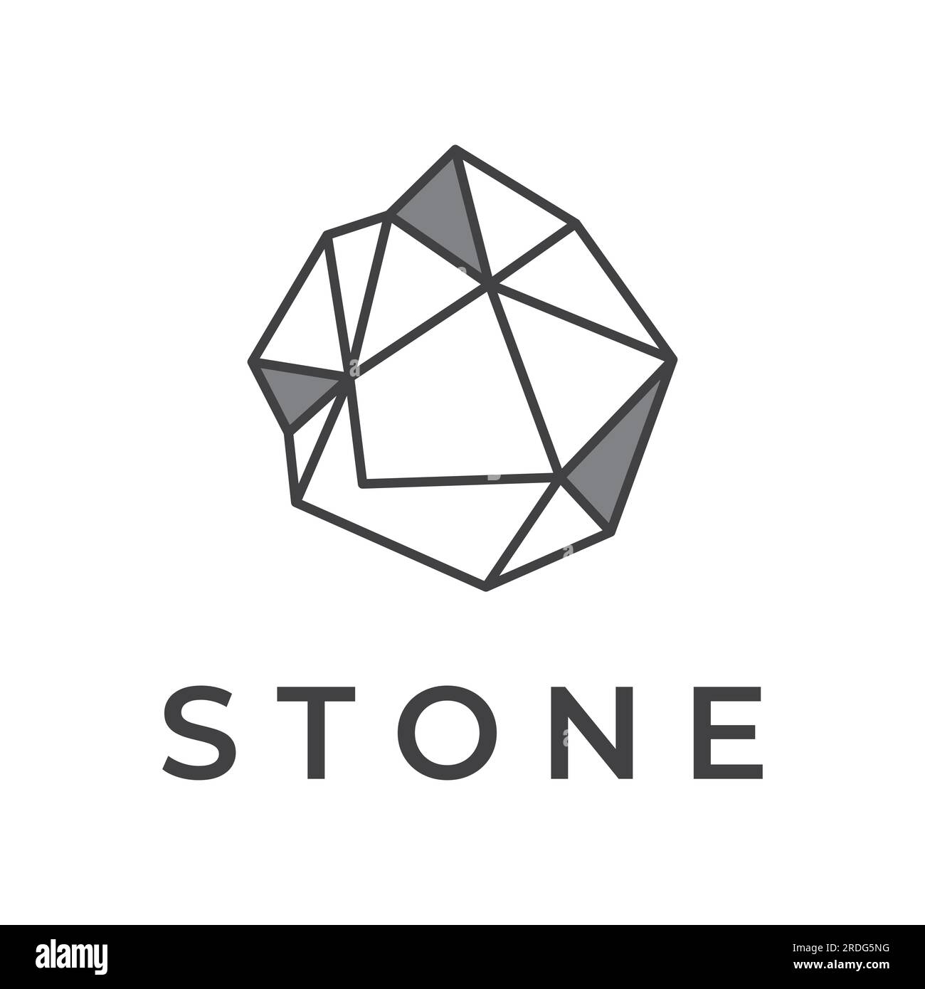 Natural stone silhouette abstract logo creative design with outline ...