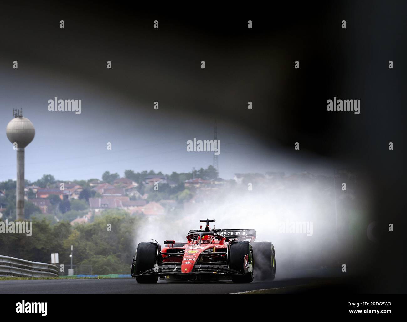 BUDAPEST - 21/07/2023, Charles Leclerc (Ferrari) in the rain during the ...