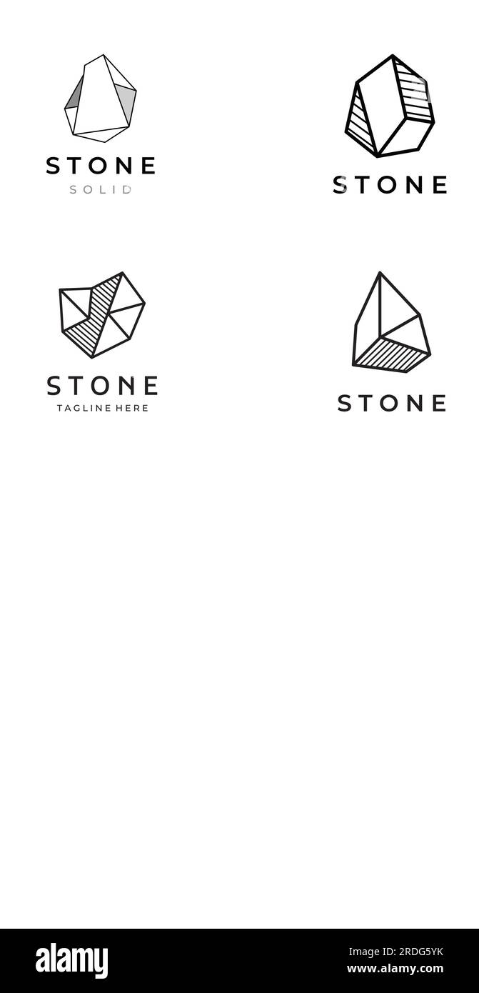 Natural stone silhouette abstract logo creative design with outline ...