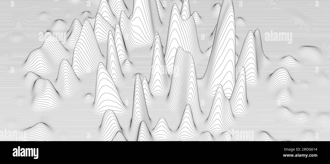 Abstract background with distorted line shapes on a white background ...