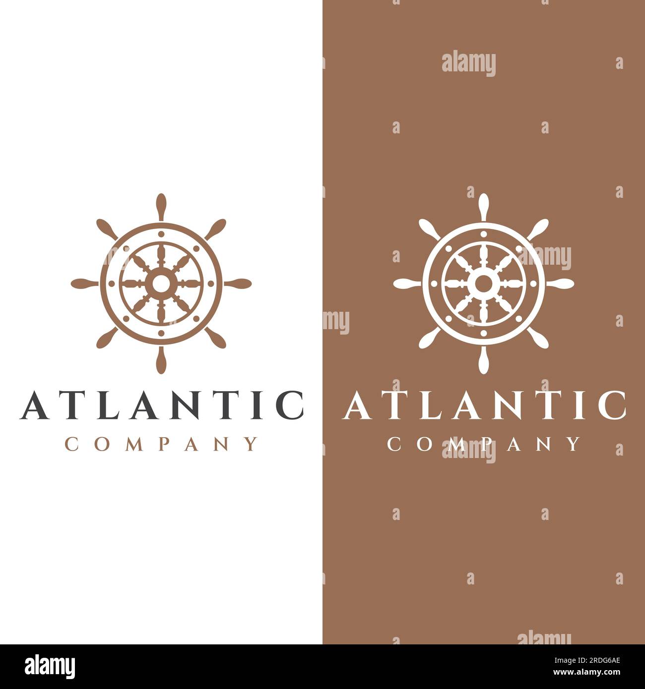 Cruise ship rudder logo design with sea waves, retro ropes and anchors ...