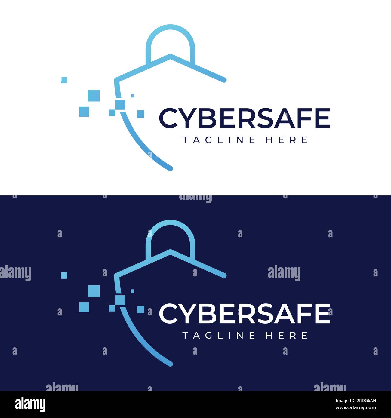 Creative design of technology digital cyber security logo with modern ...