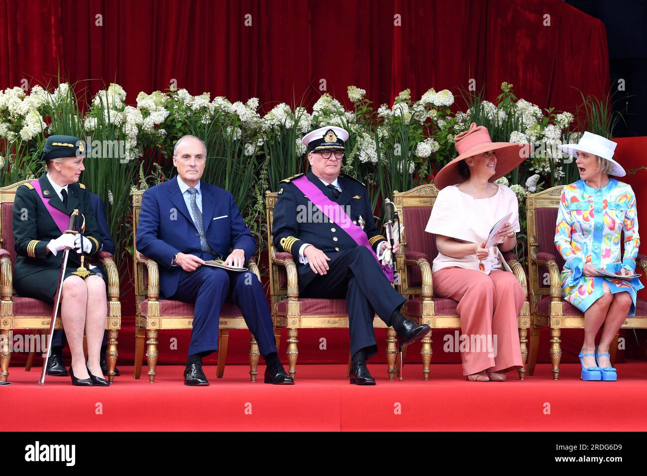 From left, Belgium's Princess Astrid with her husband Prince Lorenz ...