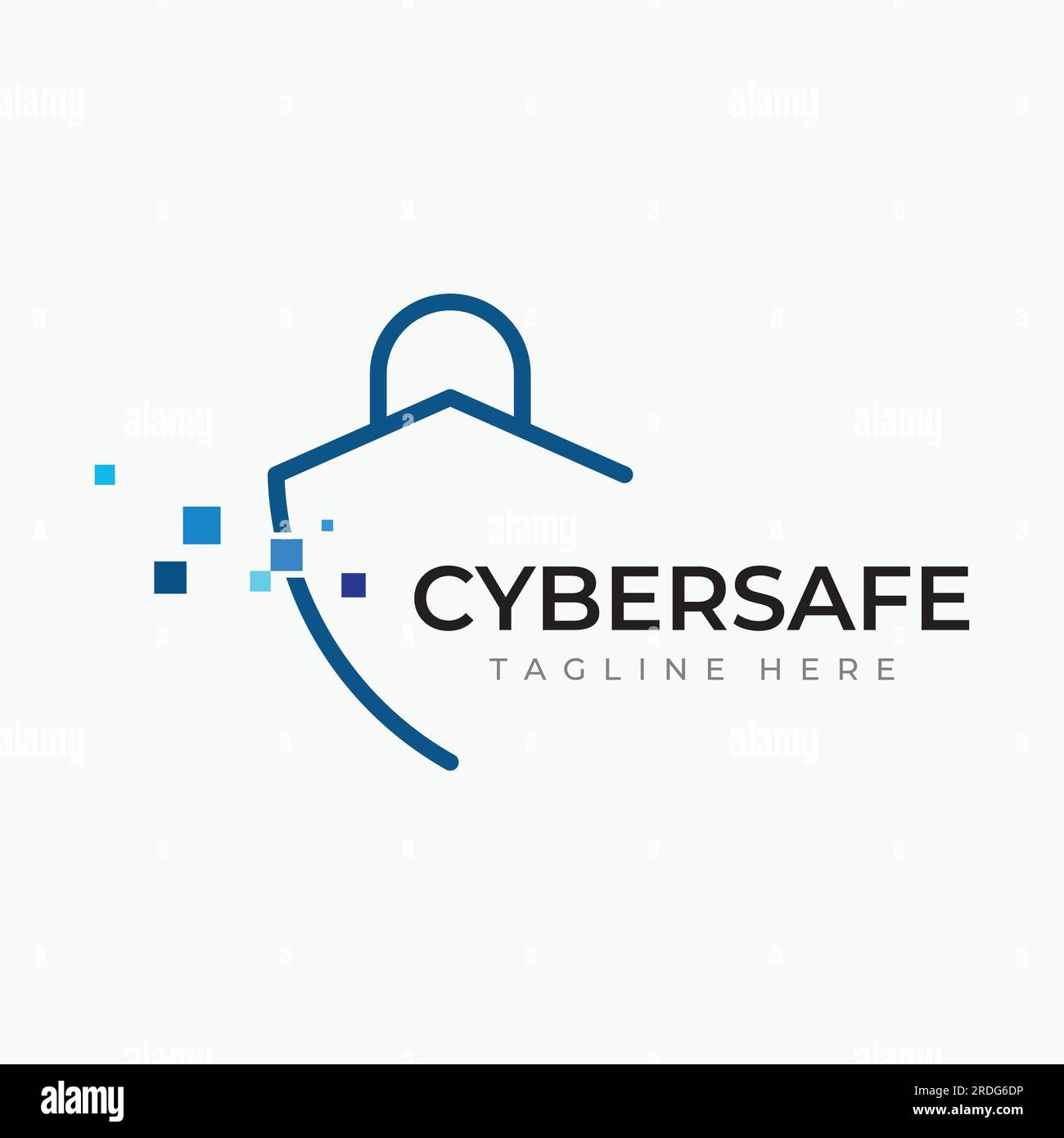 Creative design of technology digital cyber security logo with modern ...
