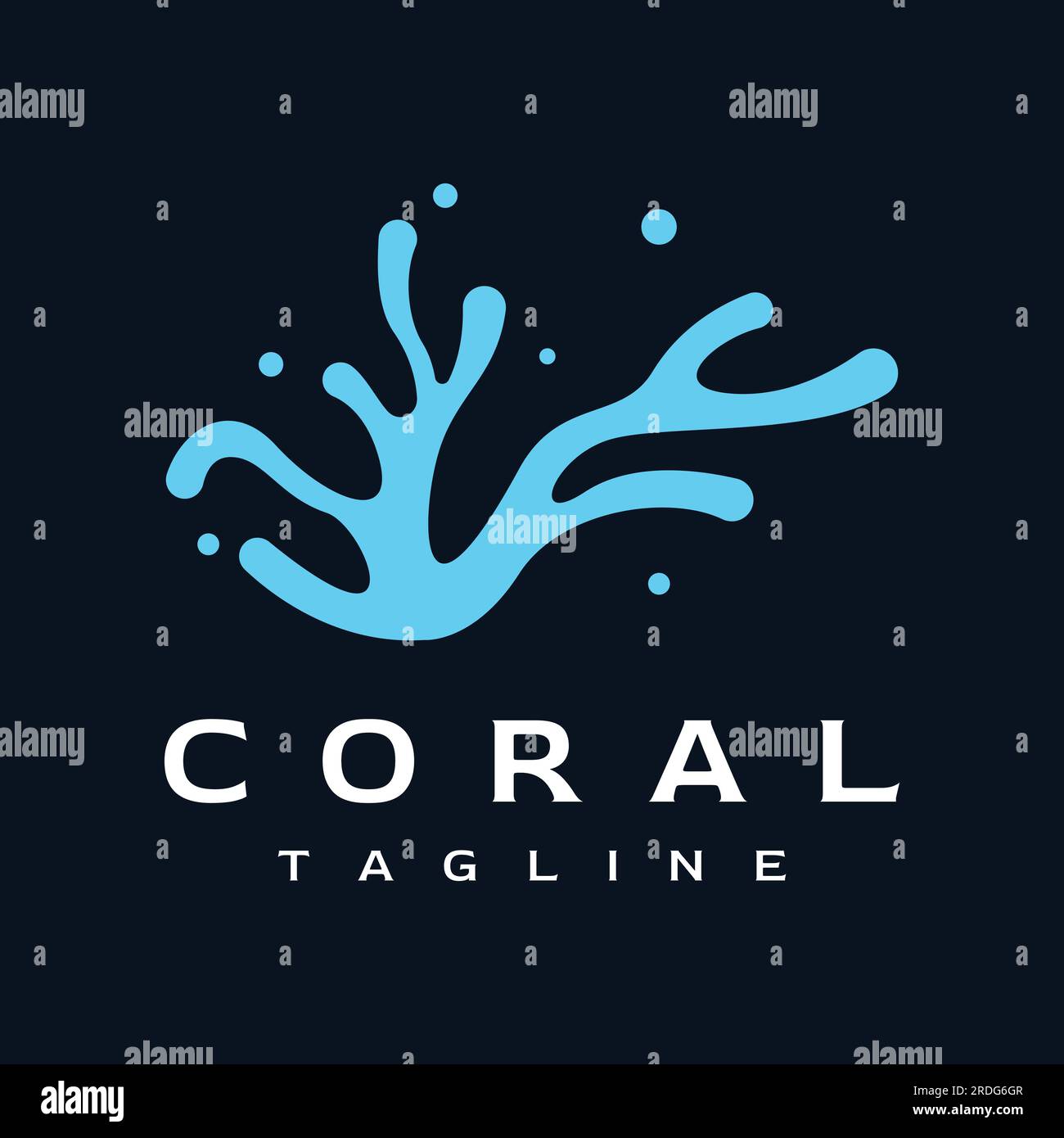 Beautiful colorful underwater natural coral reef logo design. Coral ...