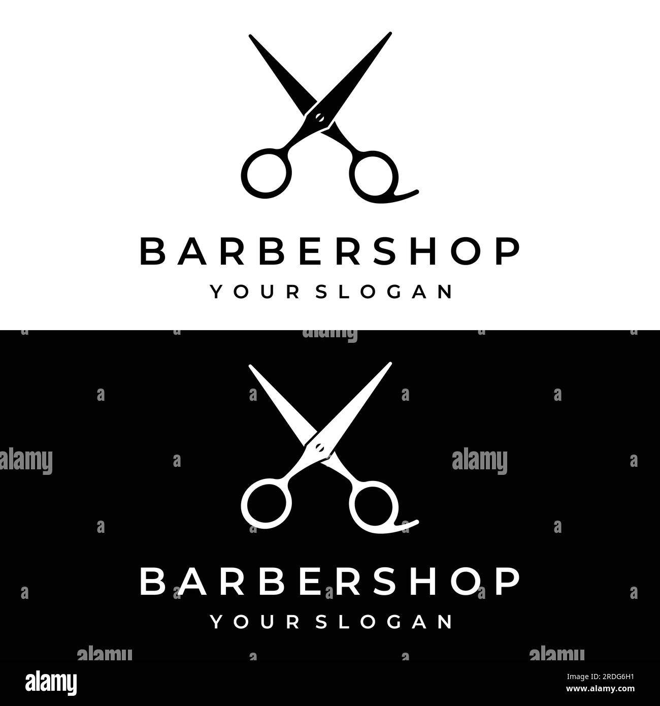 Creative and simple classic haircut salon scissors logo isolated on ...