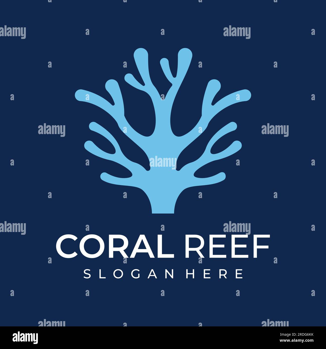 Beautiful colorful underwater natural coral reef logo design. Coral ...