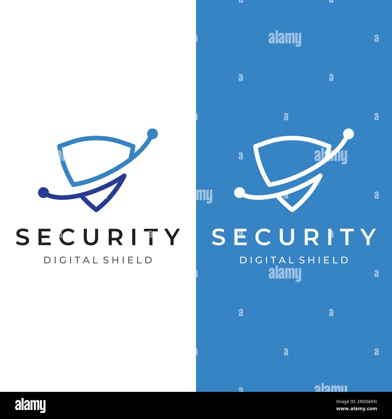 Creative design of technology digital cyber security logo with modern ...