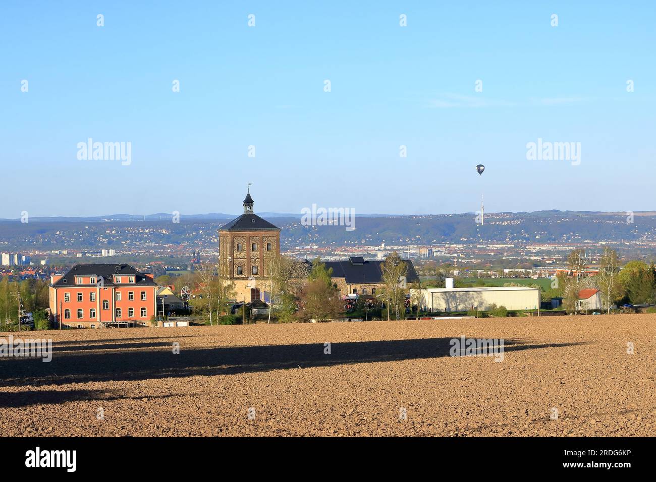 Dresden city from above with balloon, saxony in germany Stock Photo - Alamy