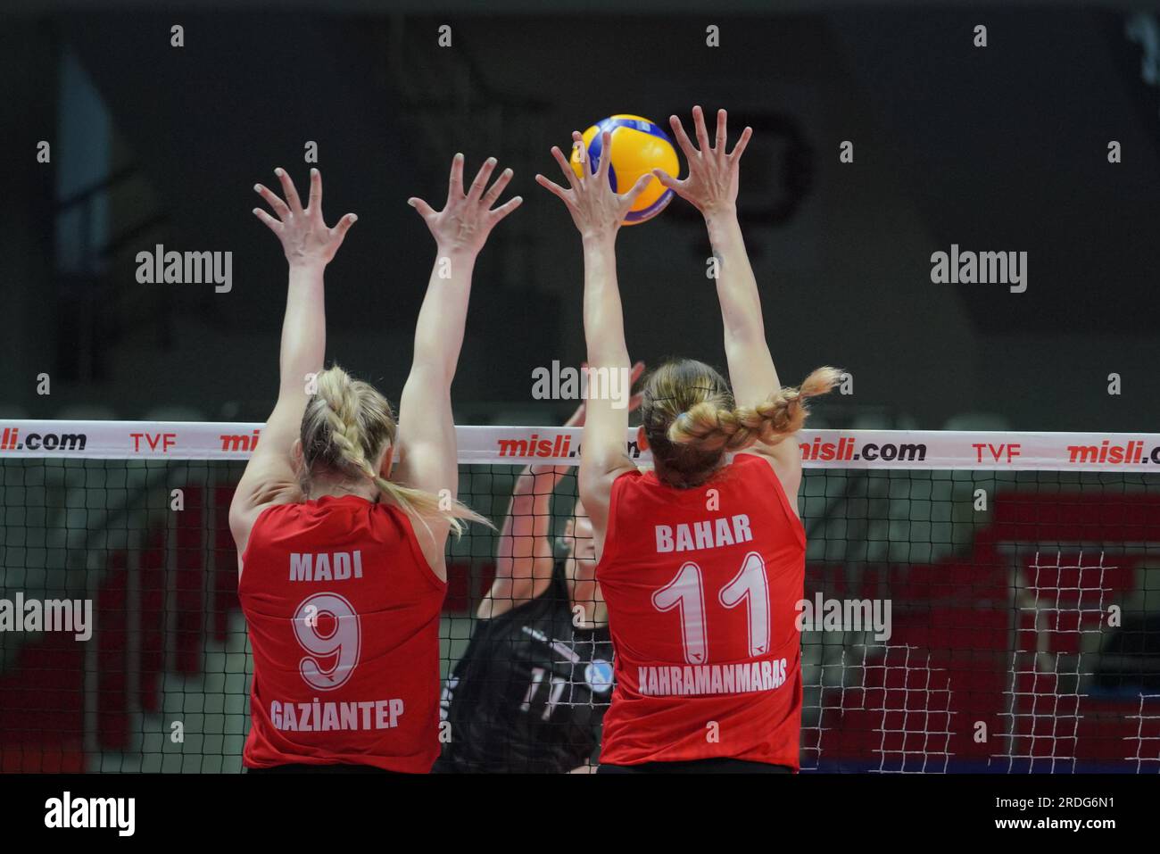 ISTANBUL, TURKIYE - MARCH 11, 2023: Madison Rishel and Bahar Toksoy ...