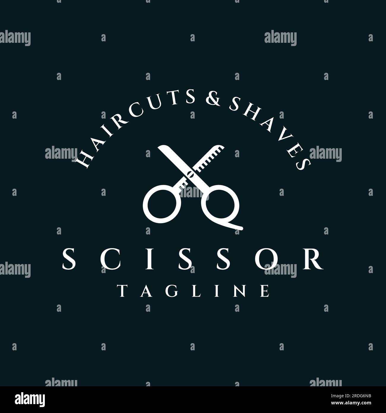 Creative and simple classic haircut salon scissors logo isolated on ...