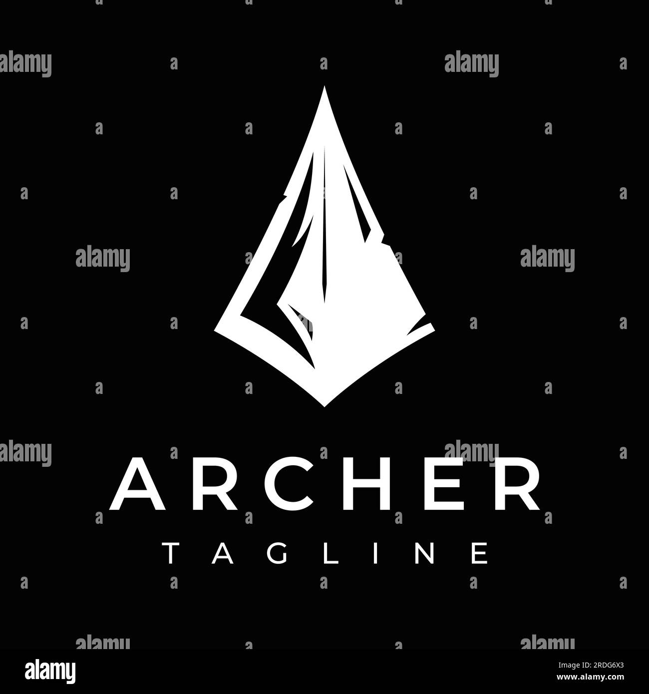 Creative design of silhouette archer logo. Vintage hipster arrowhead ...