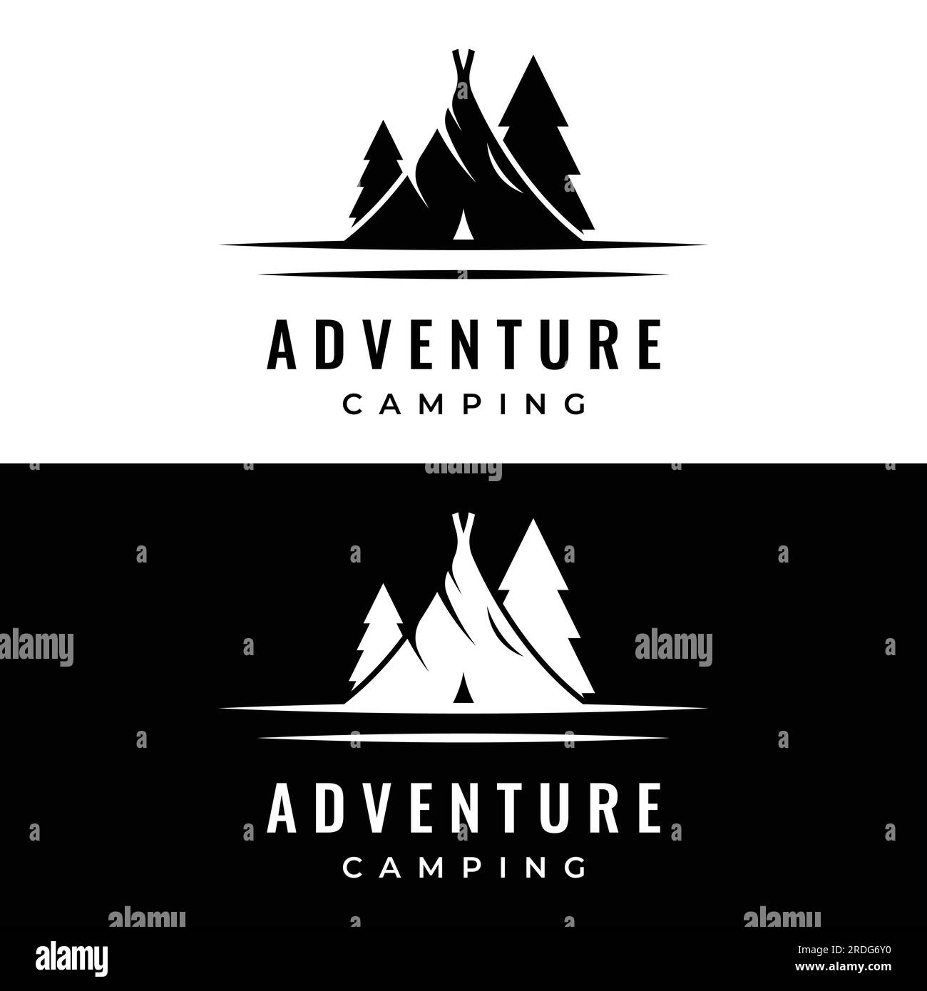 Vintage and retro outdoor camping or camping tent logo.With tent sign ...