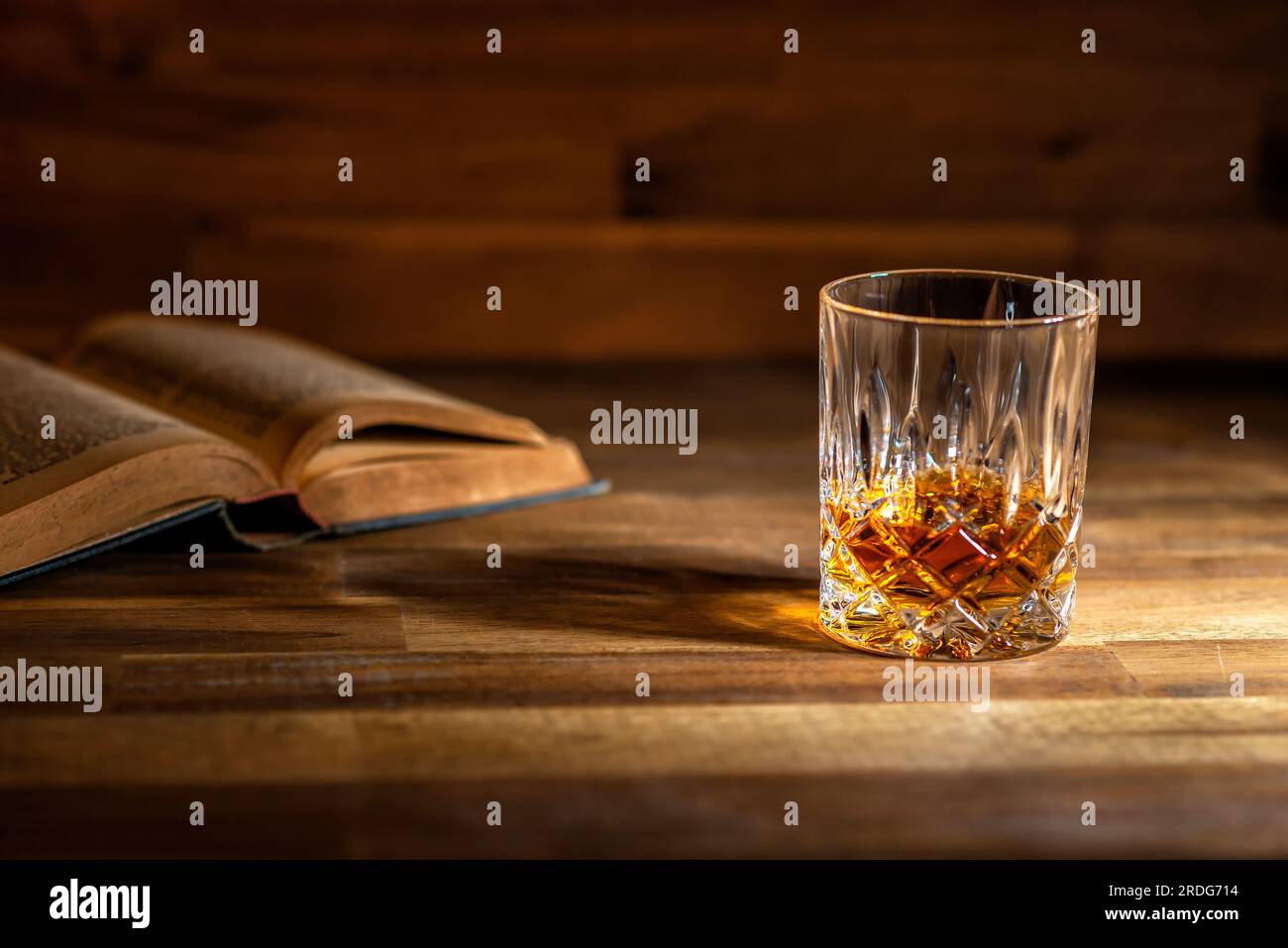 glas of rum and old book in a bar in Cuba Stock Photo - Alamy
