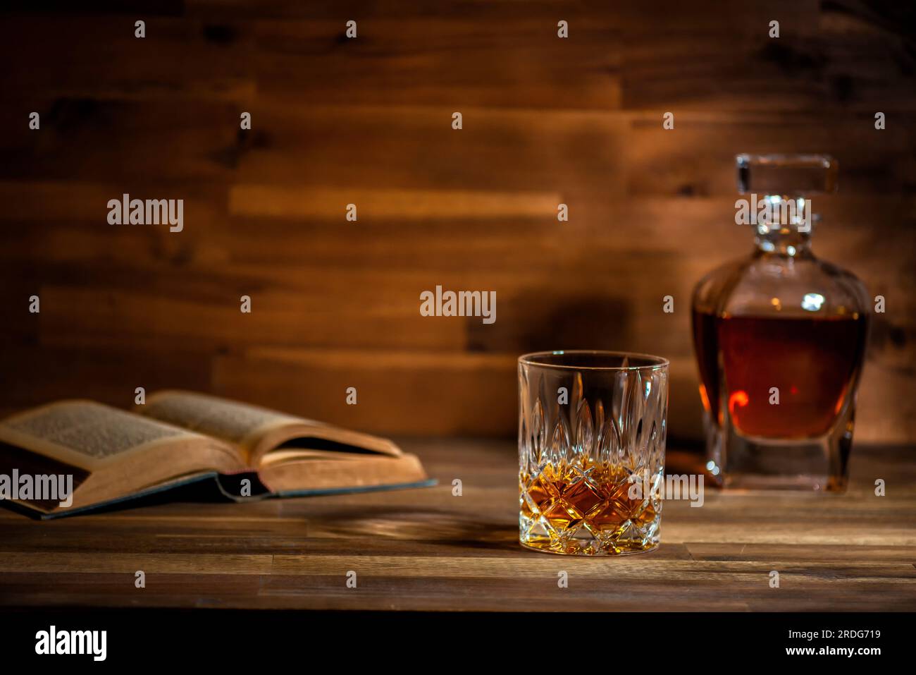 glas of rum and old book in a bar in Cuba Stock Photo - Alamy