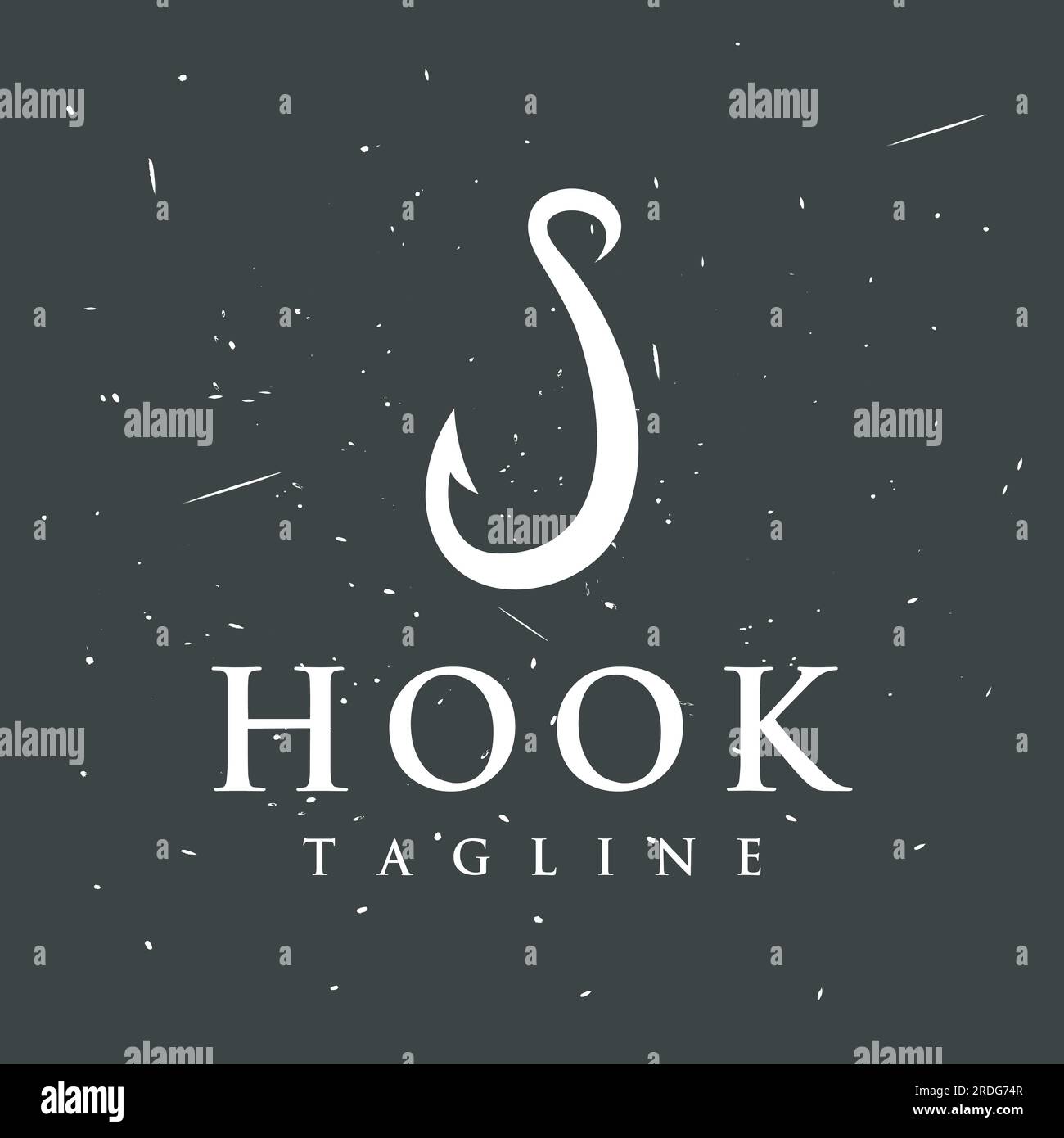 Vintage fishing hook logo as a fishing tool.Logo for business, hook ...