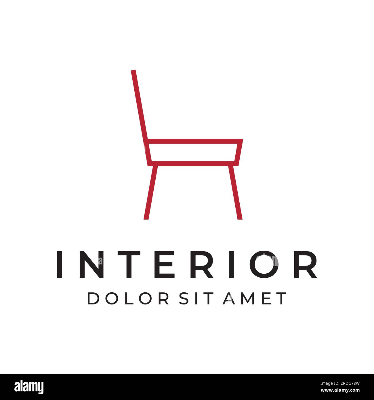 Interior chair furniture logo creative design with modern geometric ...