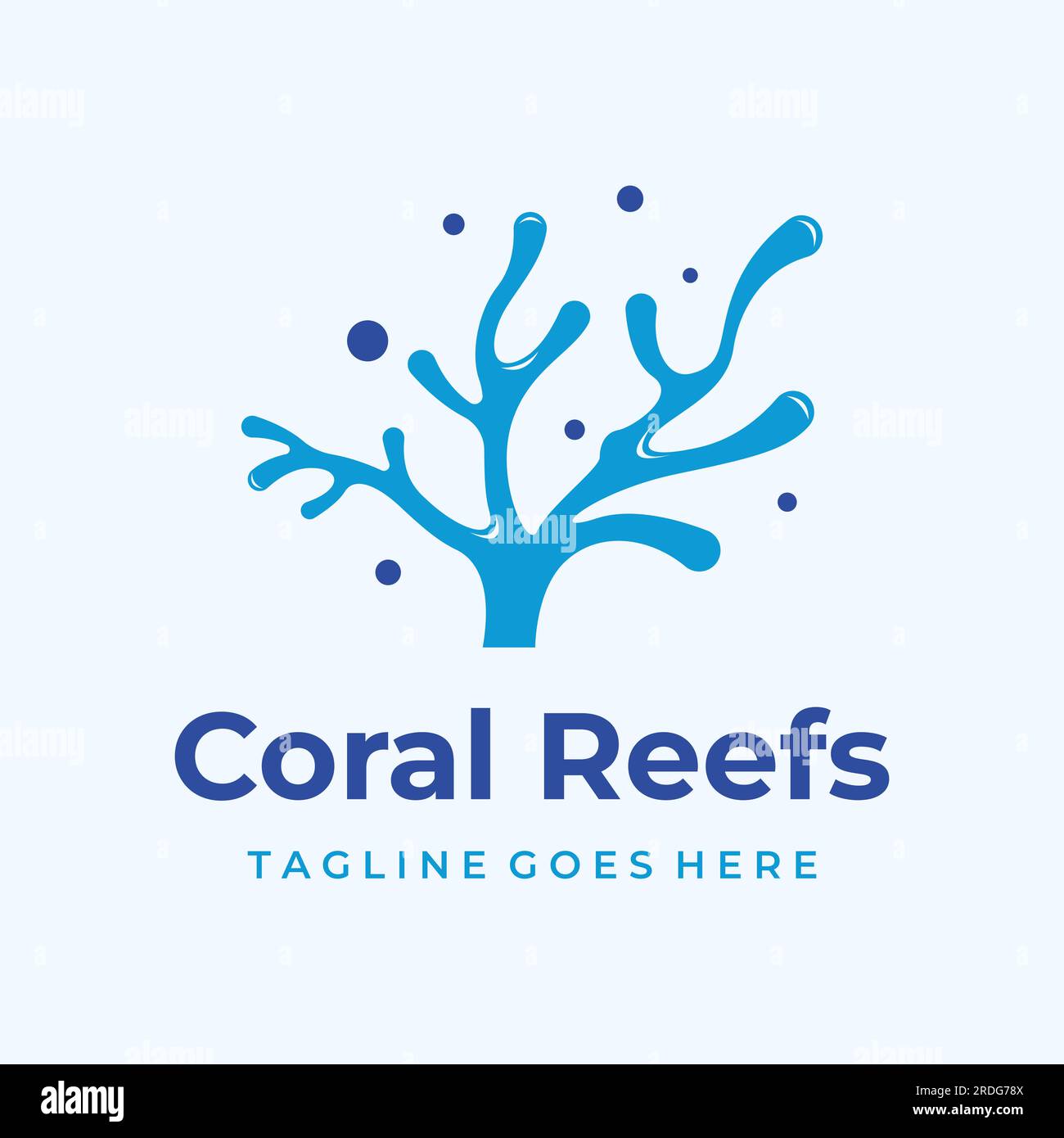 Beautiful colorful underwater natural coral reef logo design. Coral ...