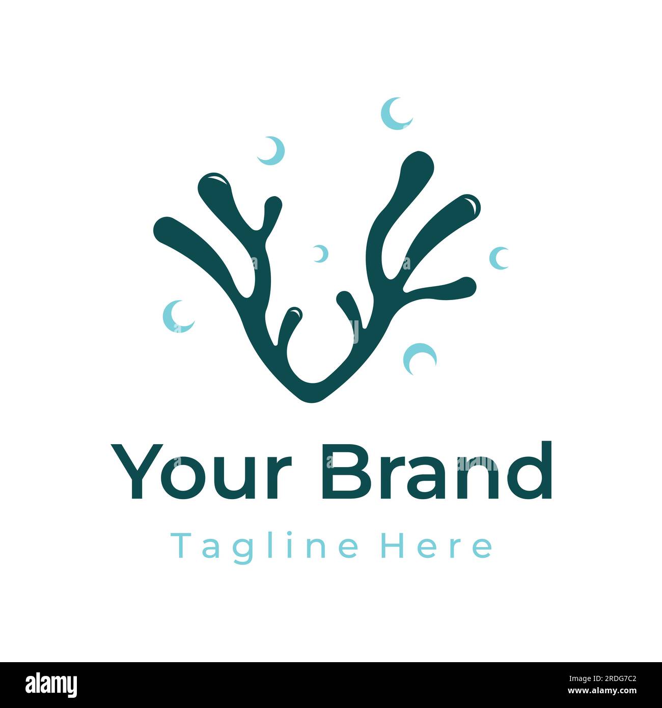 Beautiful colorful underwater natural coral reef logo design. Coral ...